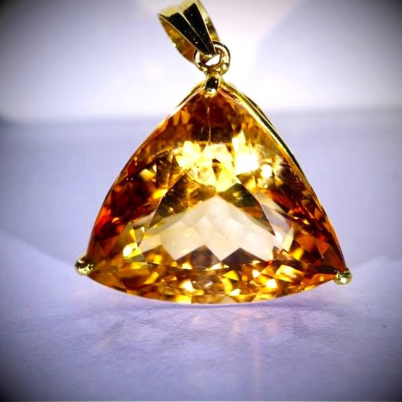 Jewelry | Gia Imperial Topaz 5455ct Solid 18k Gold Pendant | Poshmark